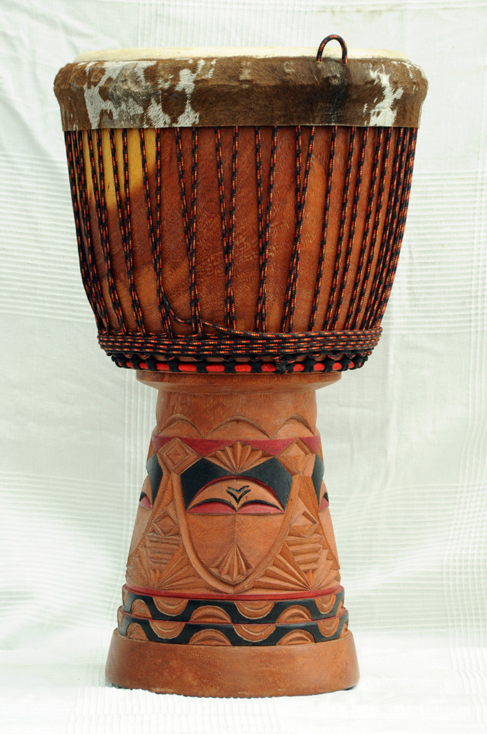 Profi Djembe kaufen - Große Lenke Djembe Trommel aus Guinea